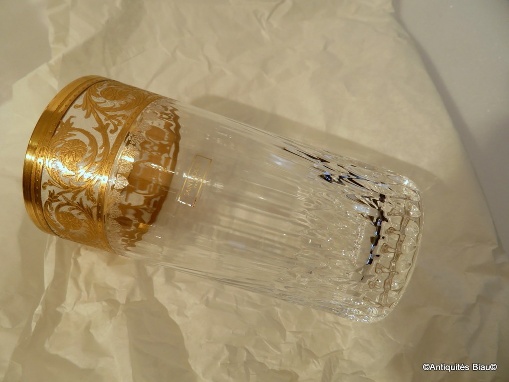 NEUF 6 Choppes avec boite d'origine St Louis Thistle Or Cristal ...
