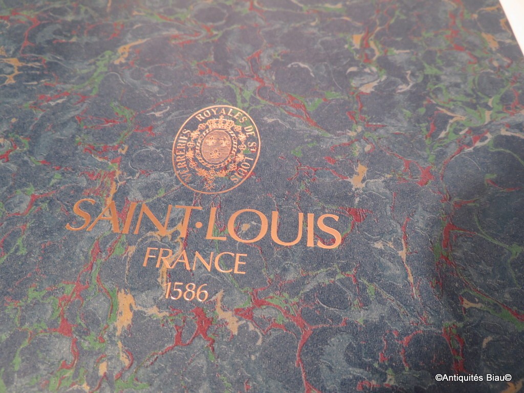 NEUF 6 Choppes avec boite d'origine St Louis Thistle Or Cristal ...