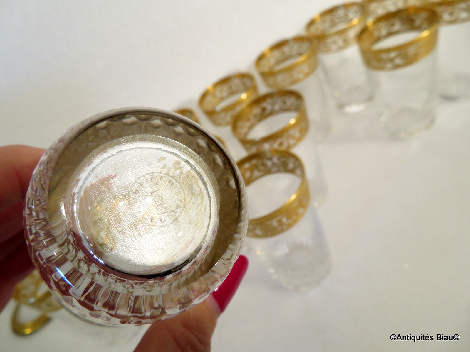 Tea Tumbler in crystal St-Louis - Thistle gold | Marqueterie Boulle ...