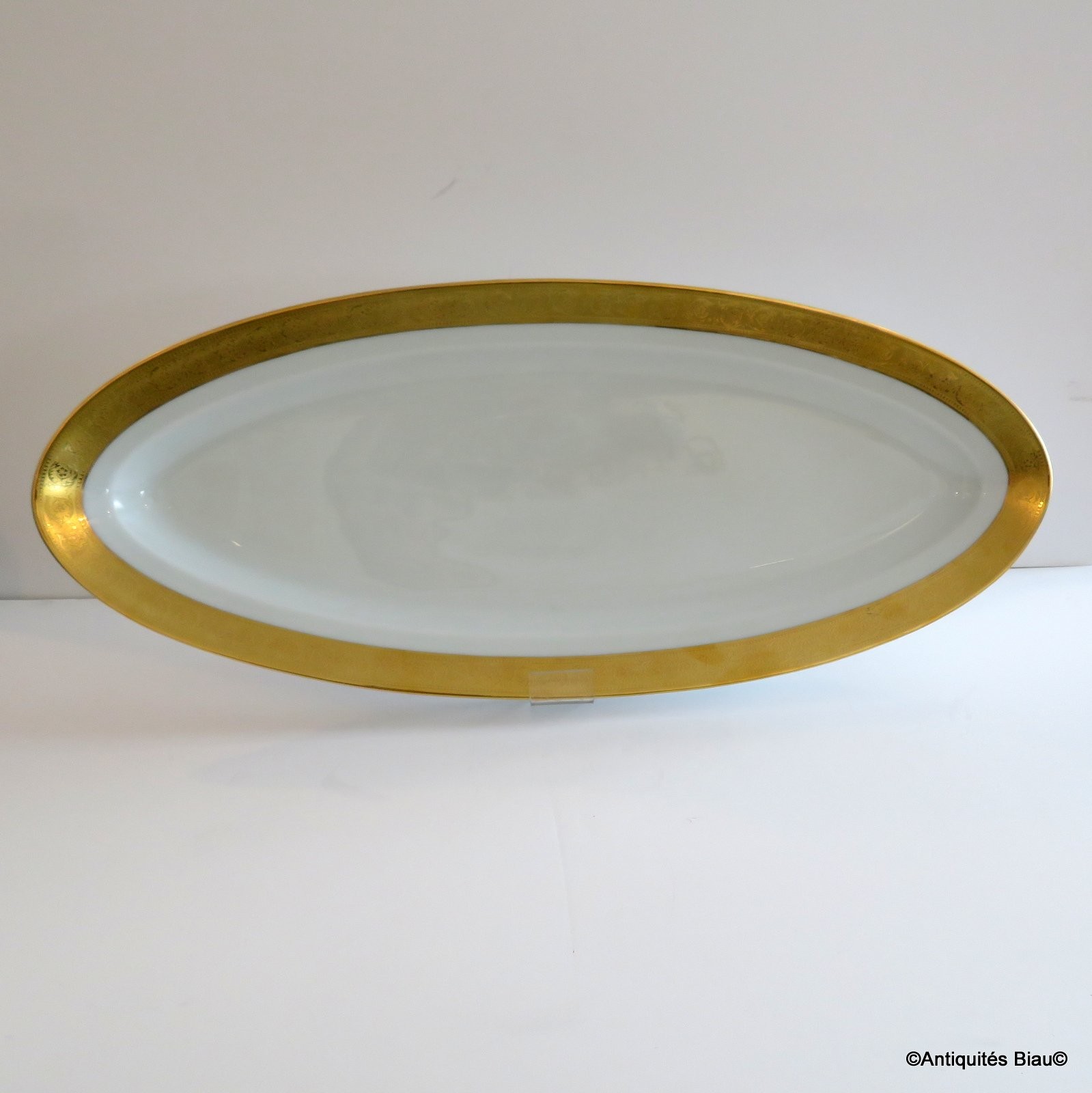 fish Platter in Porcelaine of Limoges Thistle gold Haviland ...